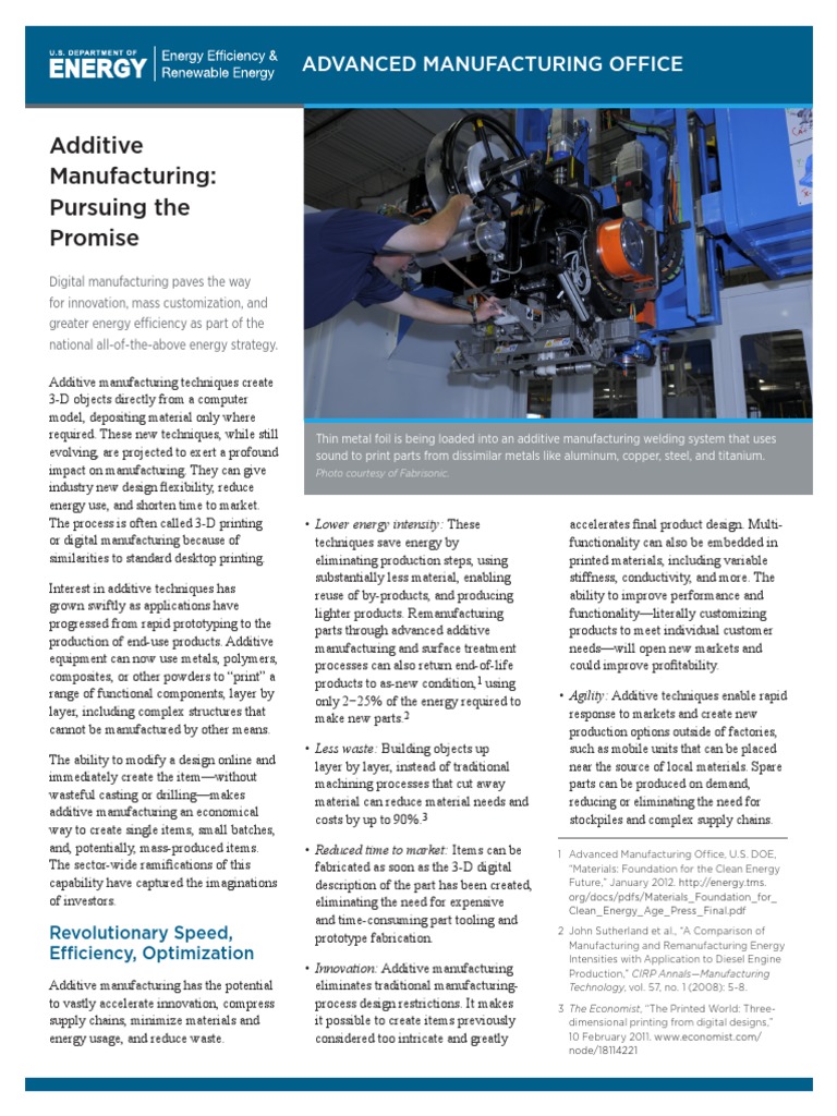 Additive Manufacturing | PDF | 3 D Printing | Science And Technology