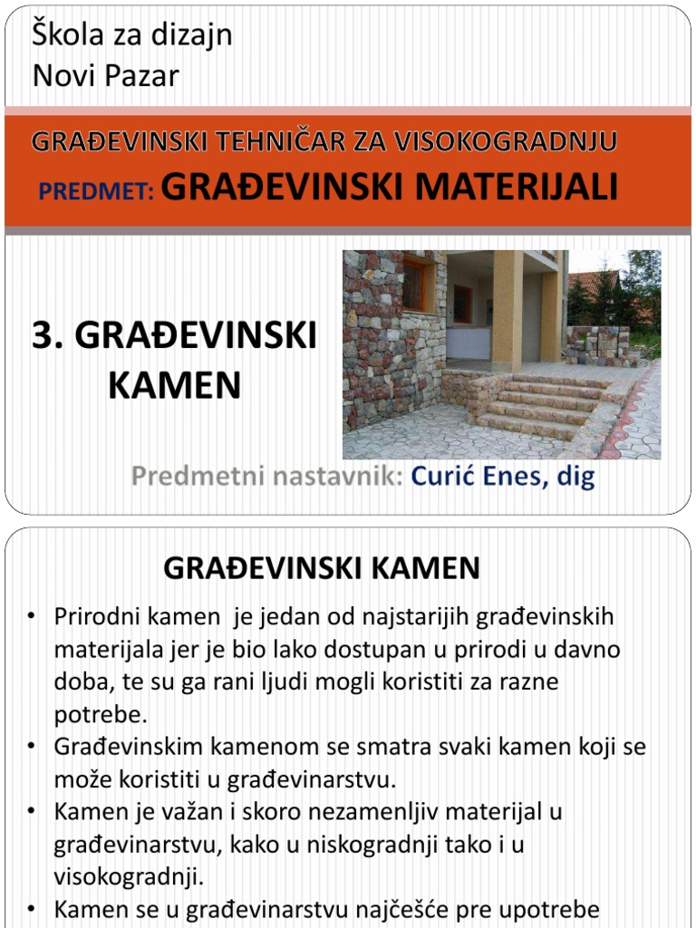 3 Gradjevinski Kamen PDF | PDF