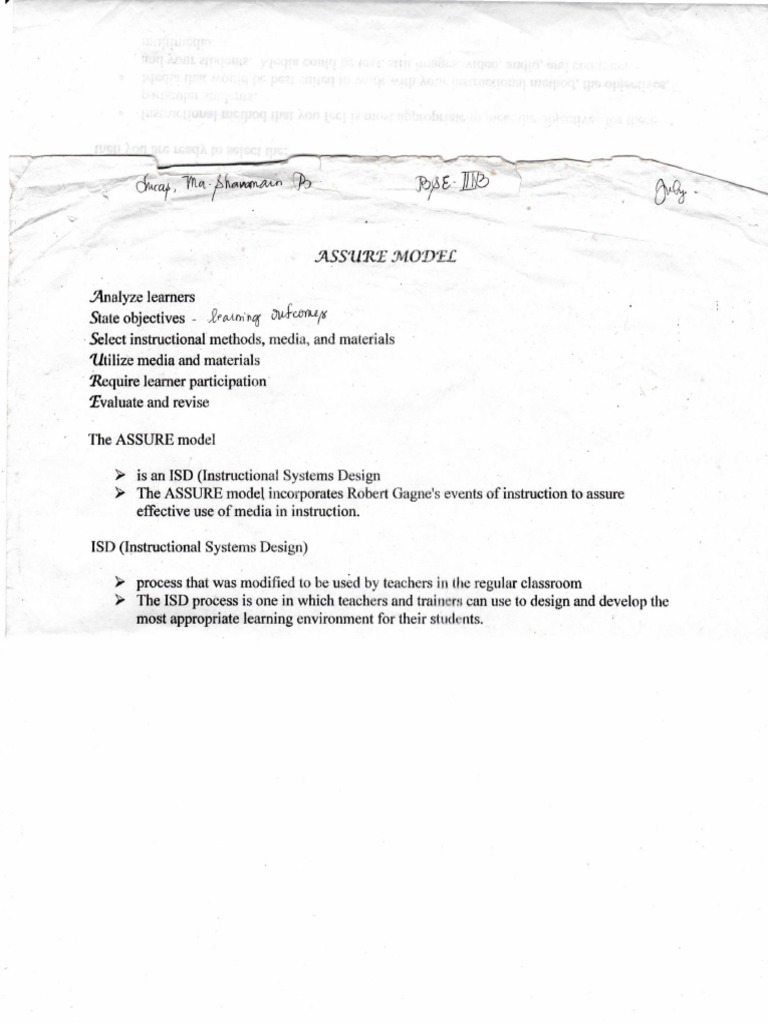 Assure Model PDF | PDF | Teaching | Learning