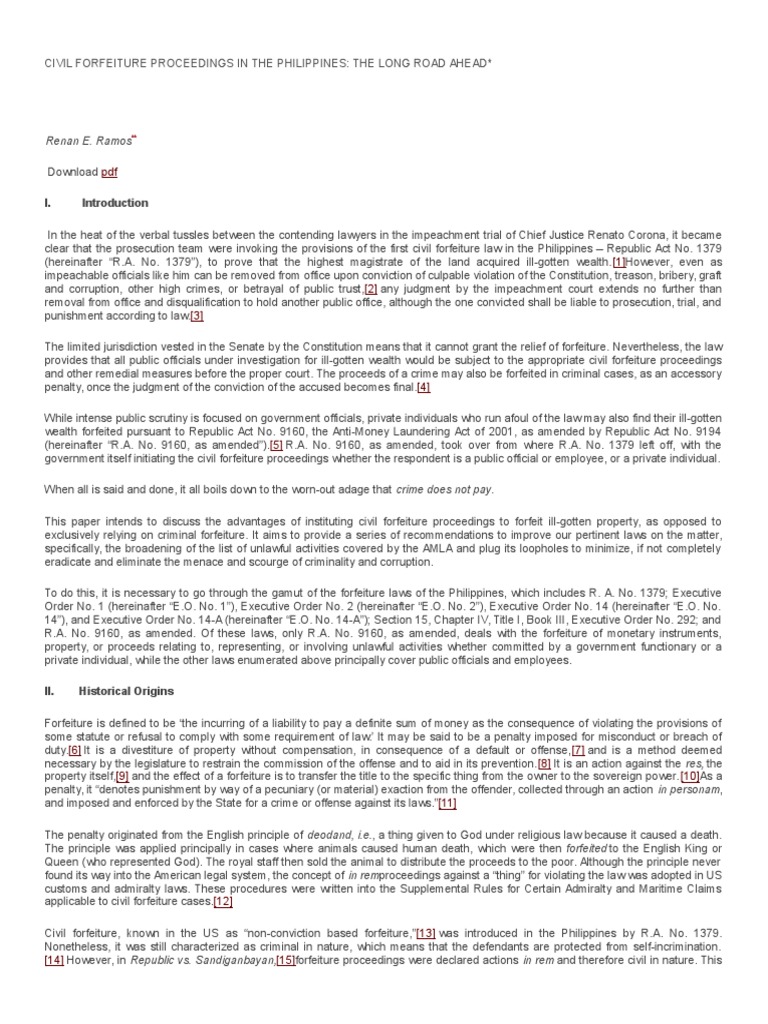 Civil Forfeiture Pdf Asset Forfeiture Lawsuit