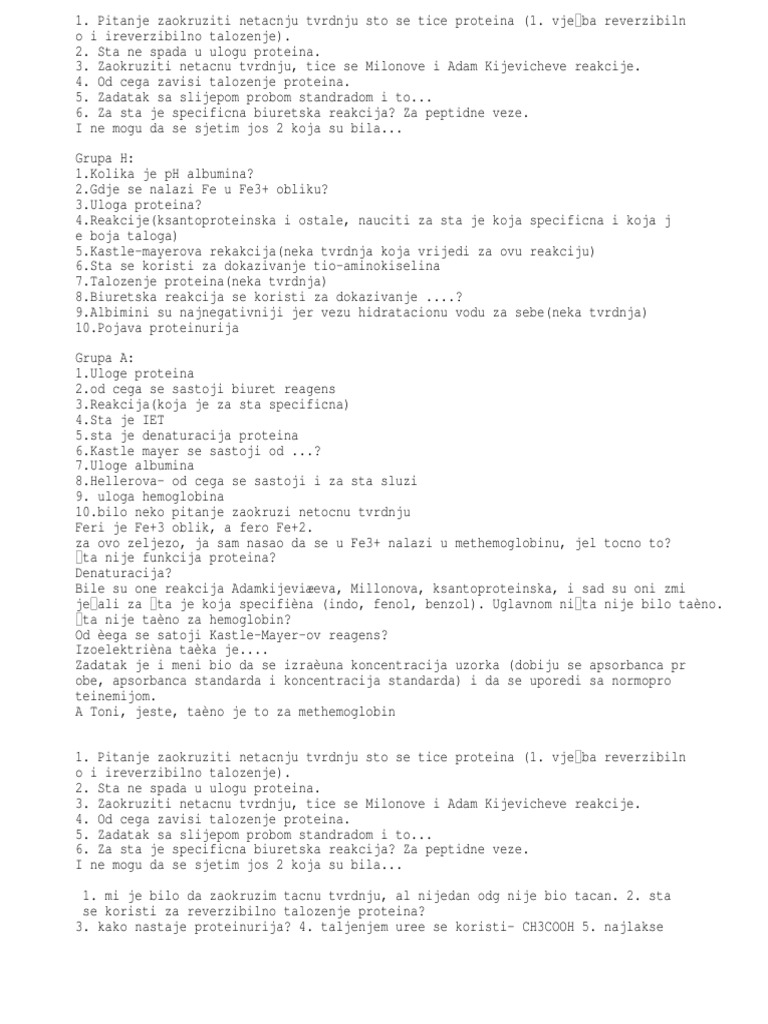 Biohemija 2 Kolokvij | PDF