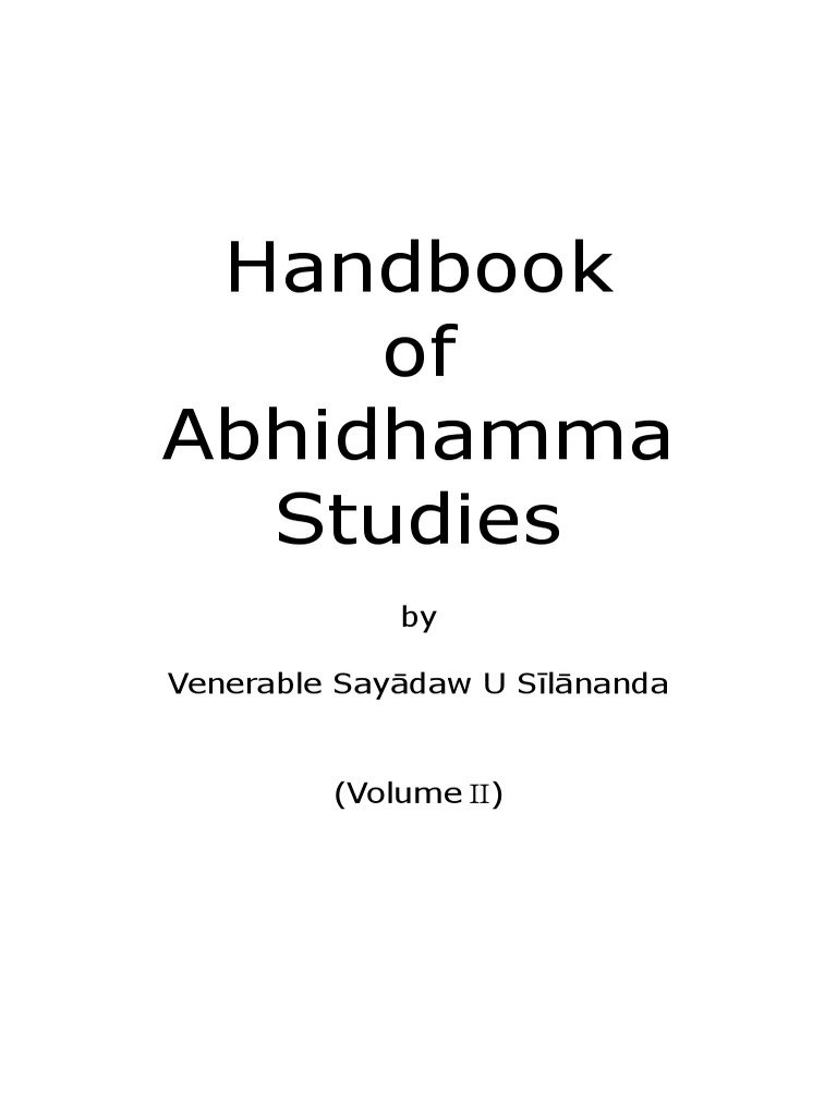 Handbook of Abhidhamma Studies II | PDF | Consciousness | Thought