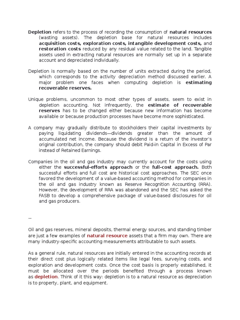 Depletion | PDF | Depreciation | Inventory