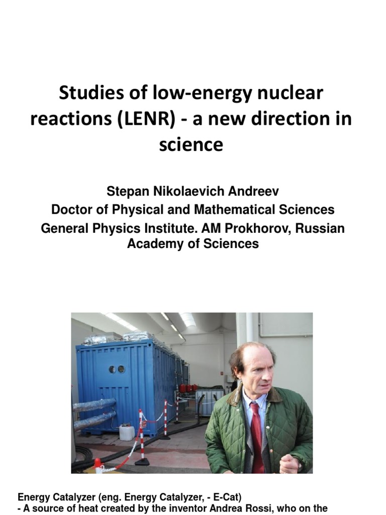 Studies of Low-Energy Nuclear Reactions (LENR) - A New Direction in ...