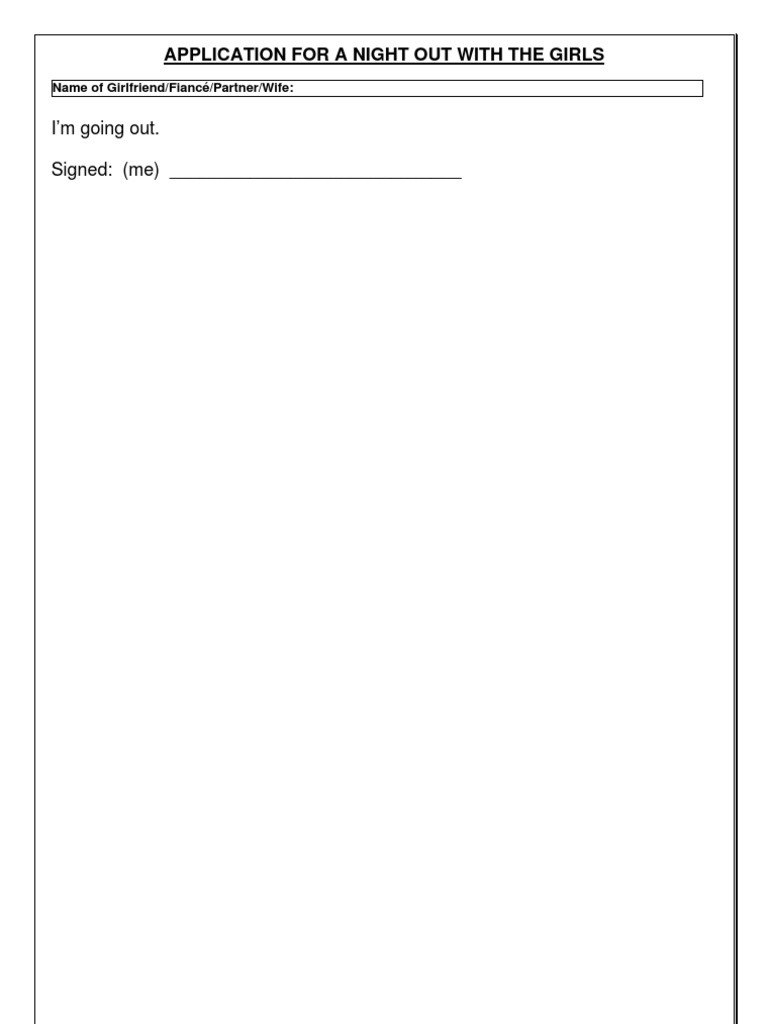 Girls' Night Out Permission Form | PDF