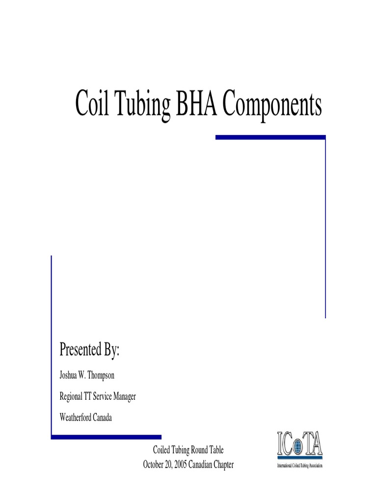 Bha Coil Tubing Tools PDF | PDF | Pipe (Fluid Conveyance) | Valve
