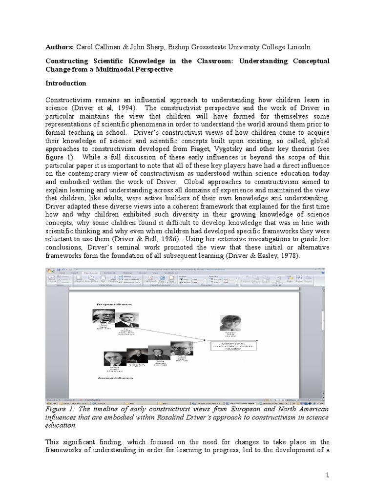 Constructing Scientific Knowledge in The Classroom-Multimodal Perspective | PDF | Constructivism ...