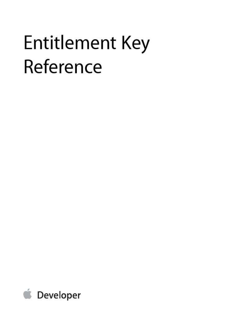 Entitlement Key Reference | PDF | I Cloud | Ios