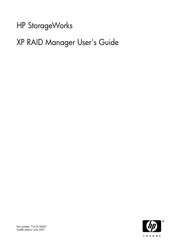 XP RAID Manager User Guide | PDF | Windows Xp | Microsoft Windows