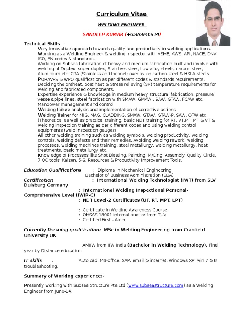 Sandeep Kumar CV | PDF | Verification And Validation | Metal Fabrication