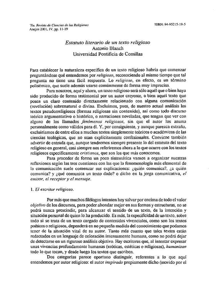 El Texto Religioso | PDF | Biblia | Fe
