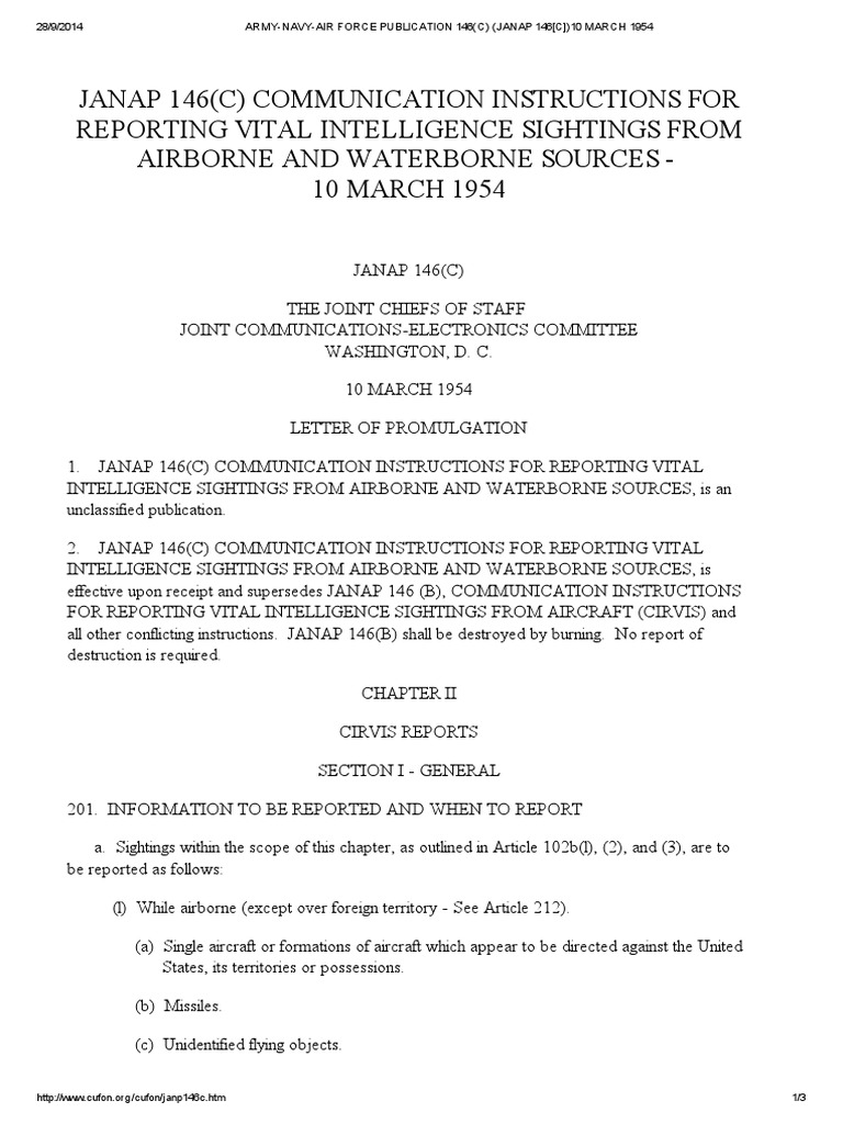 JANAP 146(C) CIRVIS Reporting Guidelines | PDF | Pakistan Armed Forces ...