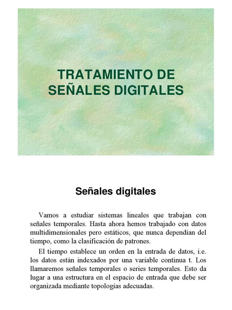 Tratamiento de Señales Digitales | PDF | Filtro electronico | Series de ...