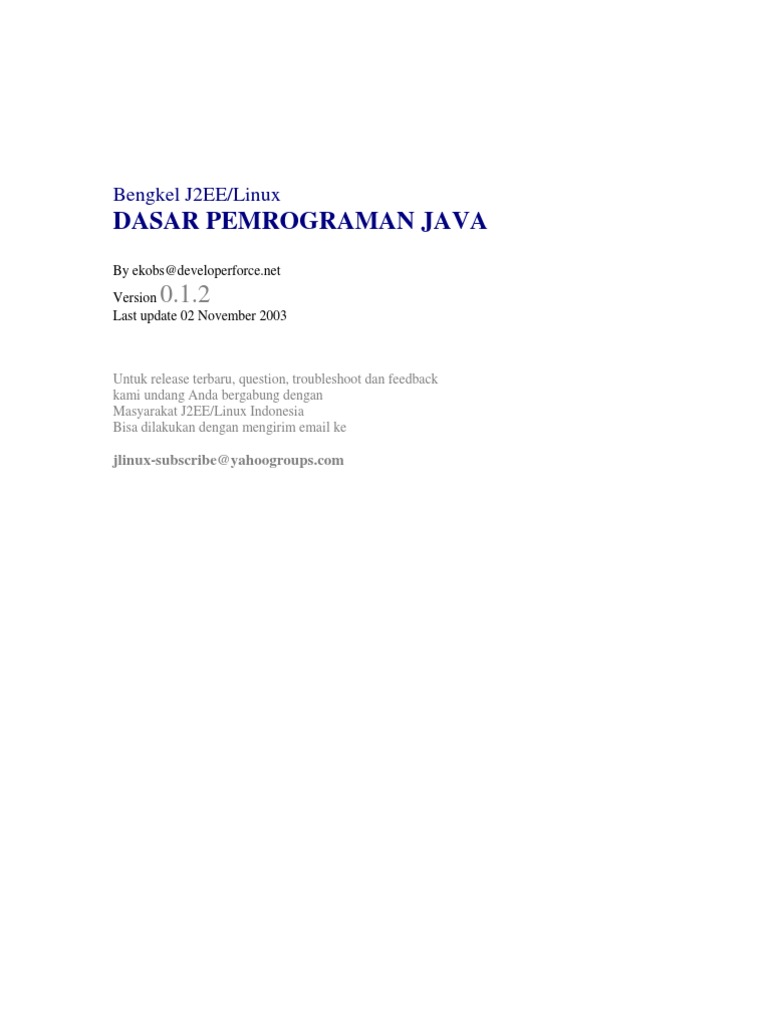 Dasar Pemrograman Java | PDF