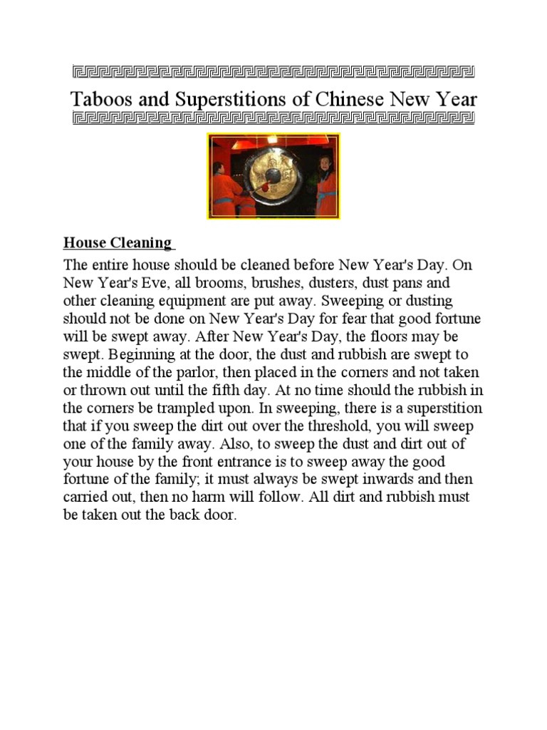 Taboos and Superstitions of Chinese New Year | PDF | Chinese Language ...