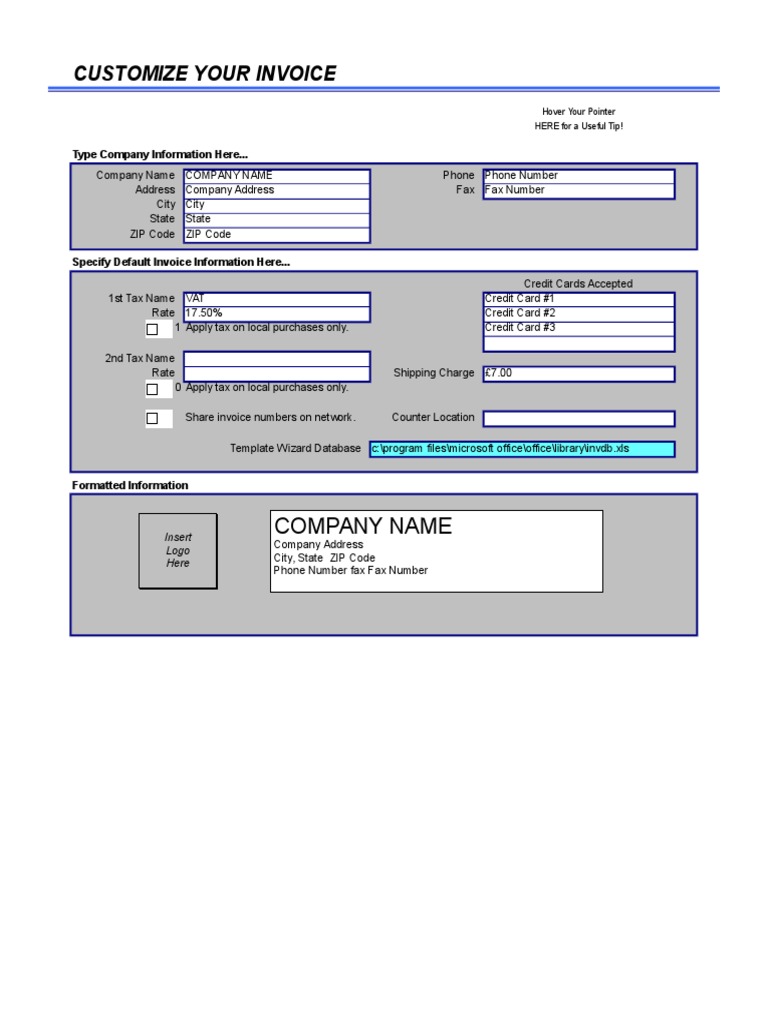 Customize Your Invoice: Company Name | PDF