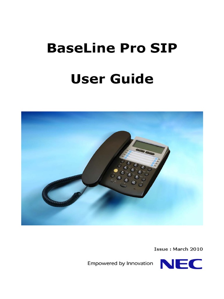 BaseLine ProSIP UserGuide | PDF | Telephone | Menu (Computing)