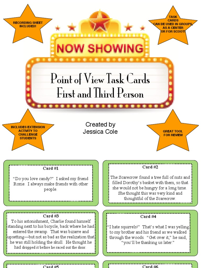 Point of View Task Cards | PDF | Leisure