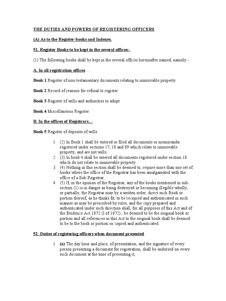 The Duties and Powers of Registering Officers | PDF | Property | Public Law