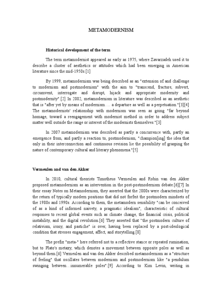 Meta Modernism | PDF | Cultural Trends | Popular Culture & Media Studies