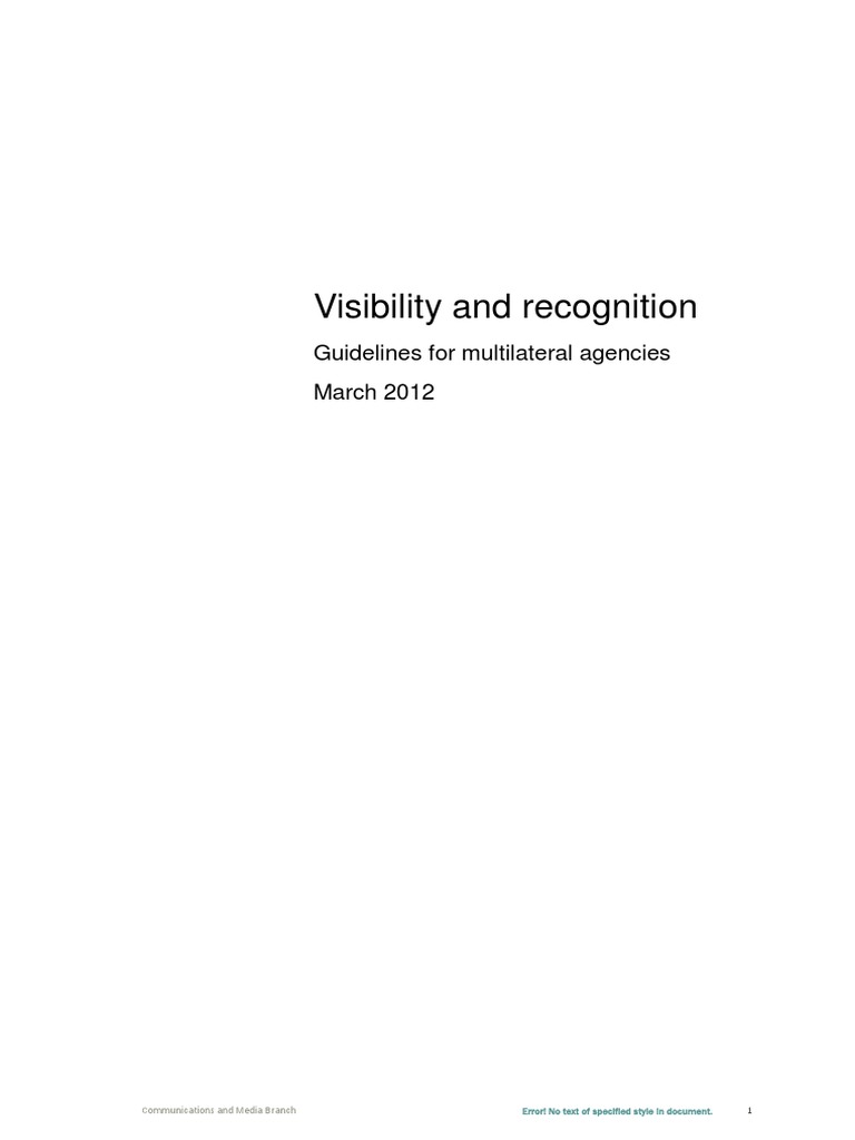 AusAid Visibility and Recognition | PDF | Logos | Diplomatic Mission
