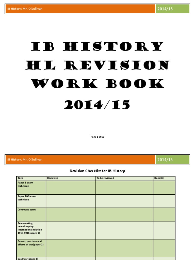 IB History HL Exam Revision Guide | PDF | Question | Test (Assessment)