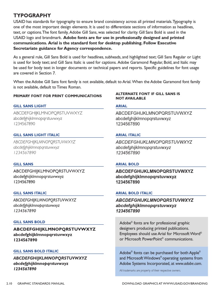 USAID GSM Typography | PDF | Typefaces | Arial
