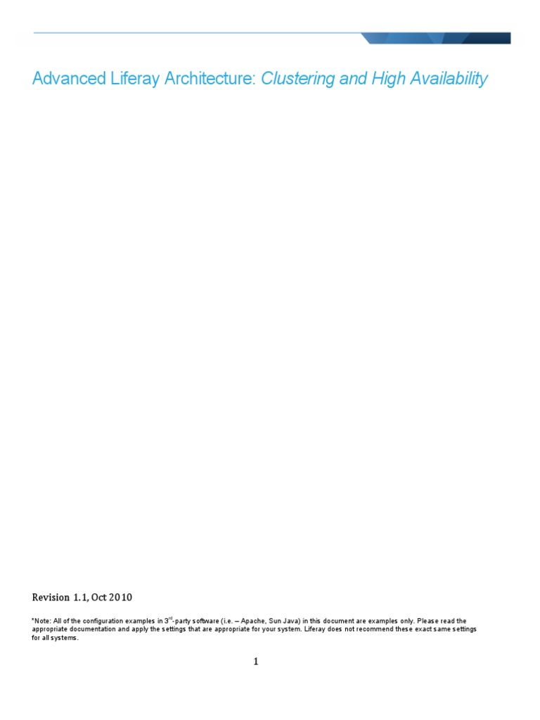 Advanced Liferay Architecture-Clustering and High Availability | PDF | Java Server Pages | Java ...
