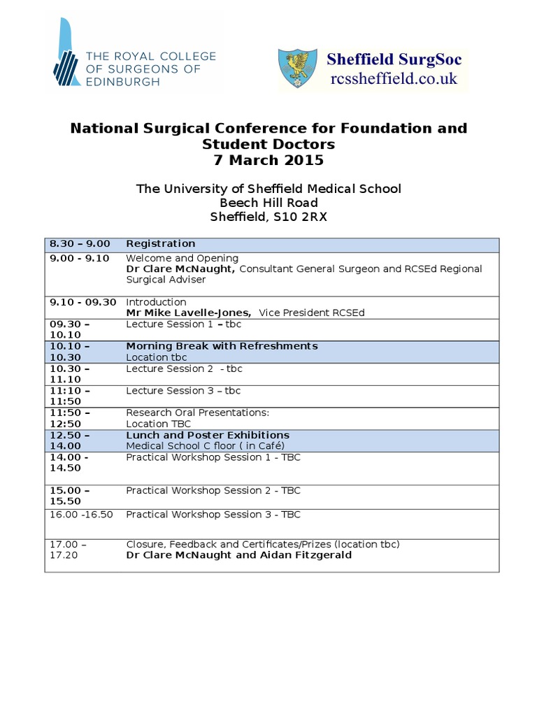 National Surgical Conference For Foundation and Student Doctors 7 March ...