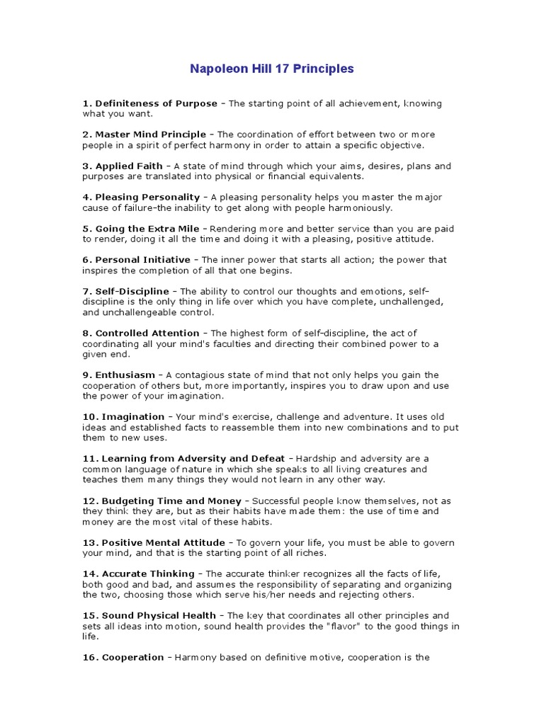 Napoleon Hill 17 Principles | Imagination | Mind