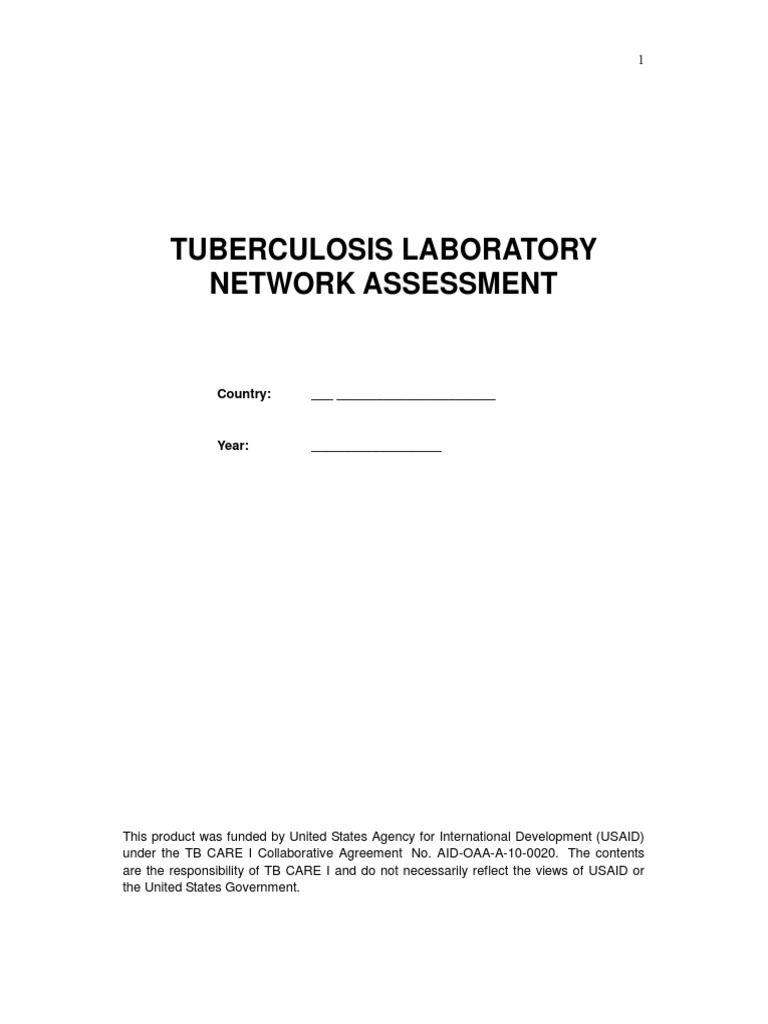 TB Laboratory Assessment Tool - English Version | PDF | Quality ...