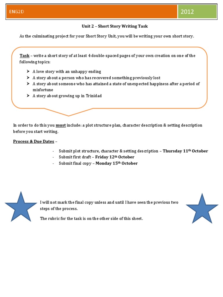 Short Story Assignment Guidelines | PDF