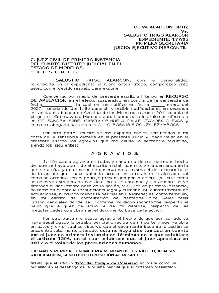 agravios 1 | Sentencia (ley) | Apelación | Prueba gratuita de 30 días | Scribd