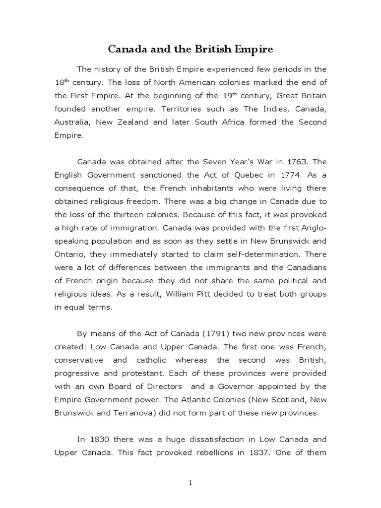 Canada and The British Empire | PDF | British Empire | Canada