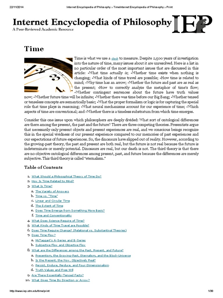TIME-Internet Encyclopedia of Philosophy Fisica-Evento | PDF ...