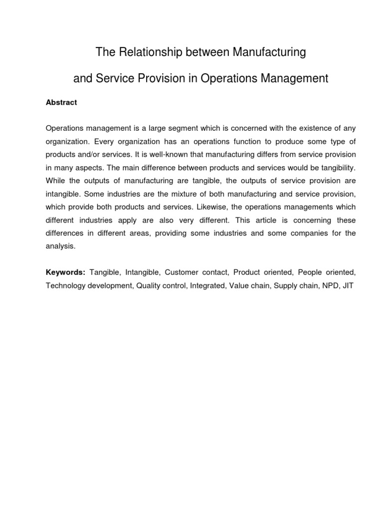 Manufacturing and Service Operations | PDF | Starbucks | Operations ...