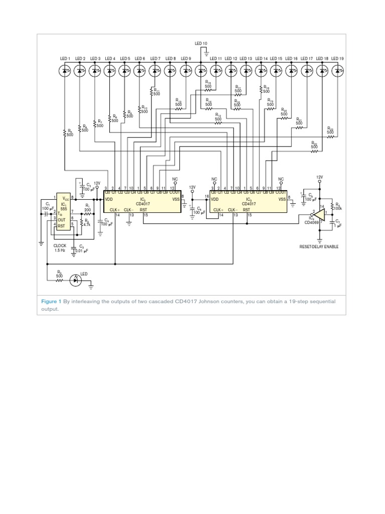 CD4017 Pinout and Output Mapping | PDF