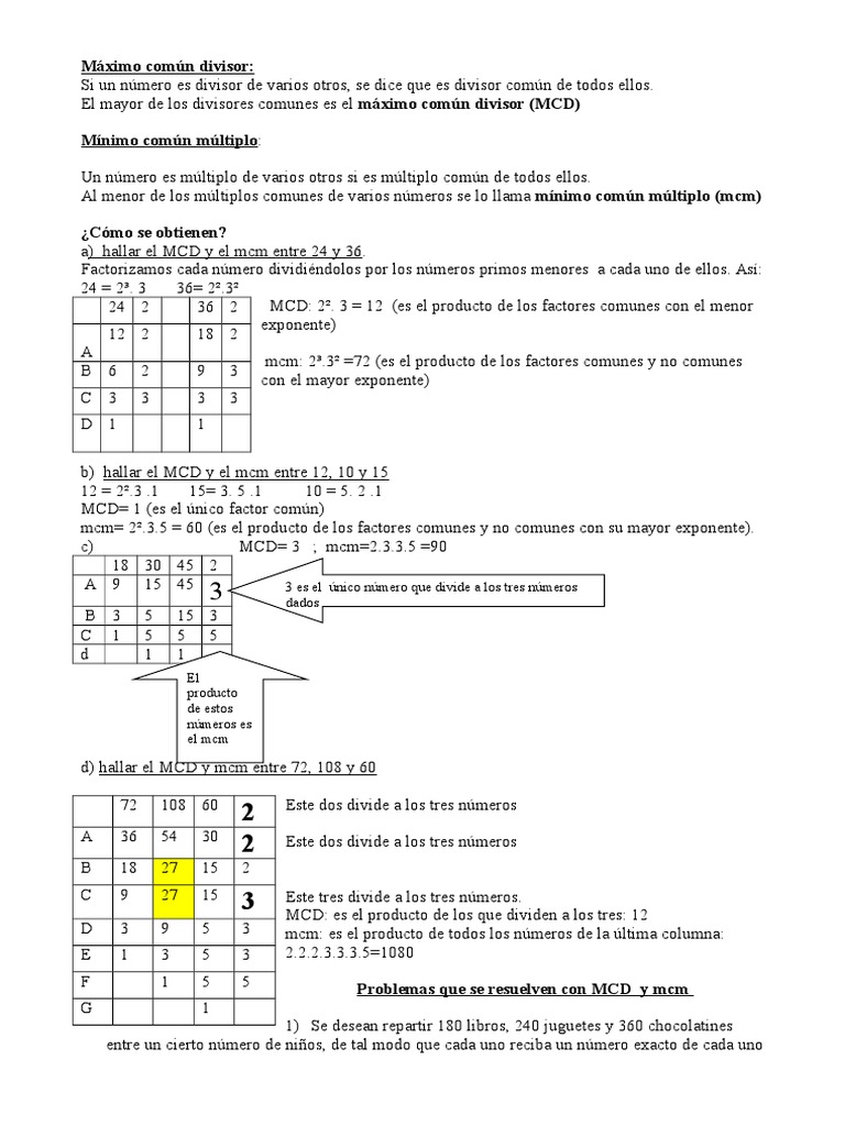 Problemas Con MCD MCM | Multiplicación | Matemática Elemental