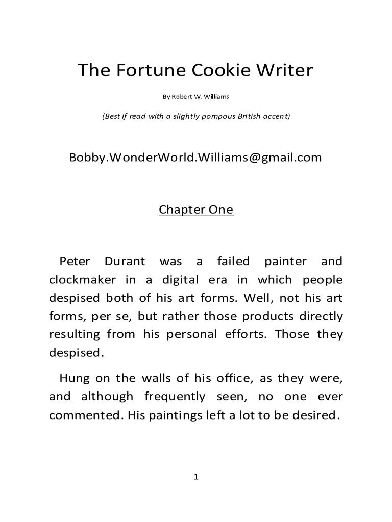 The Fortune Cookie Writer | PDF