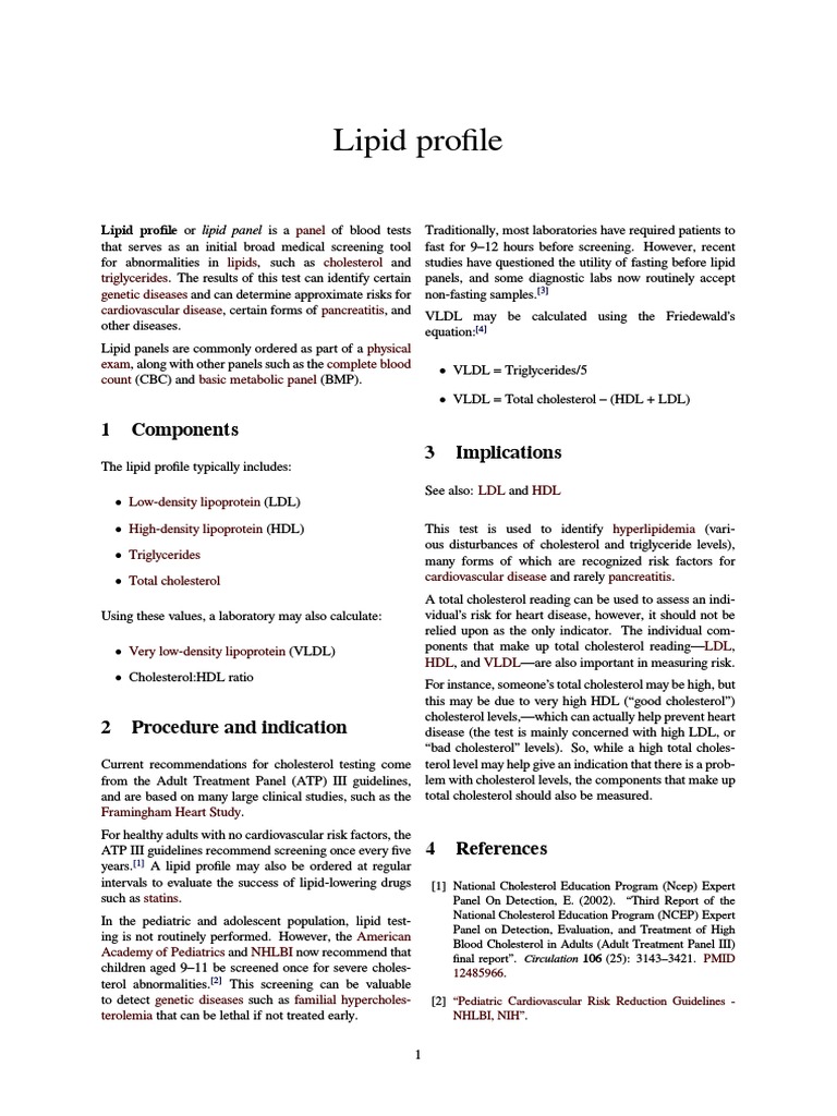 Lipid Profile | Low Density Lipoprotein | Cholesterol