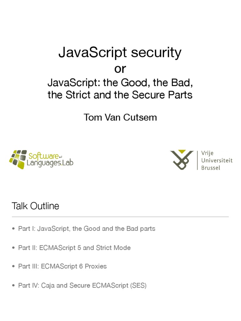 JavaScript Security Presentation | PDF | Java Script | Json