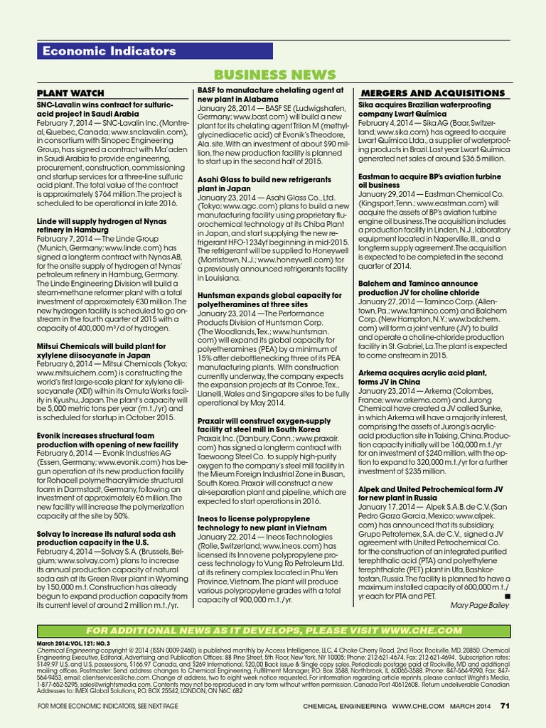 Cepci 2014 | PDF | Consumer Price Index | Industries