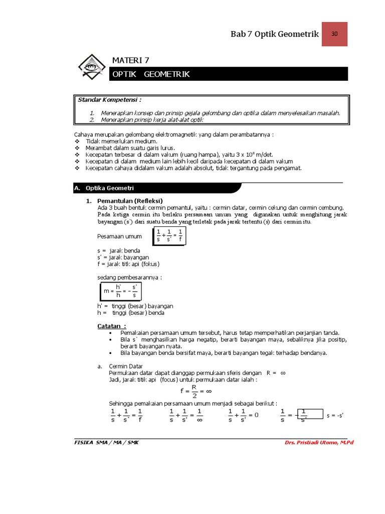 Sifat Bayangan dalam Optik Geometrik | PDF