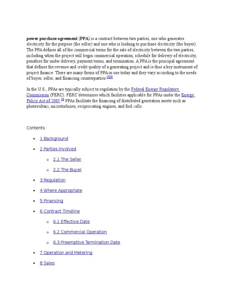 Power Purchase Agreement | PDF | Physical Universe | Economies