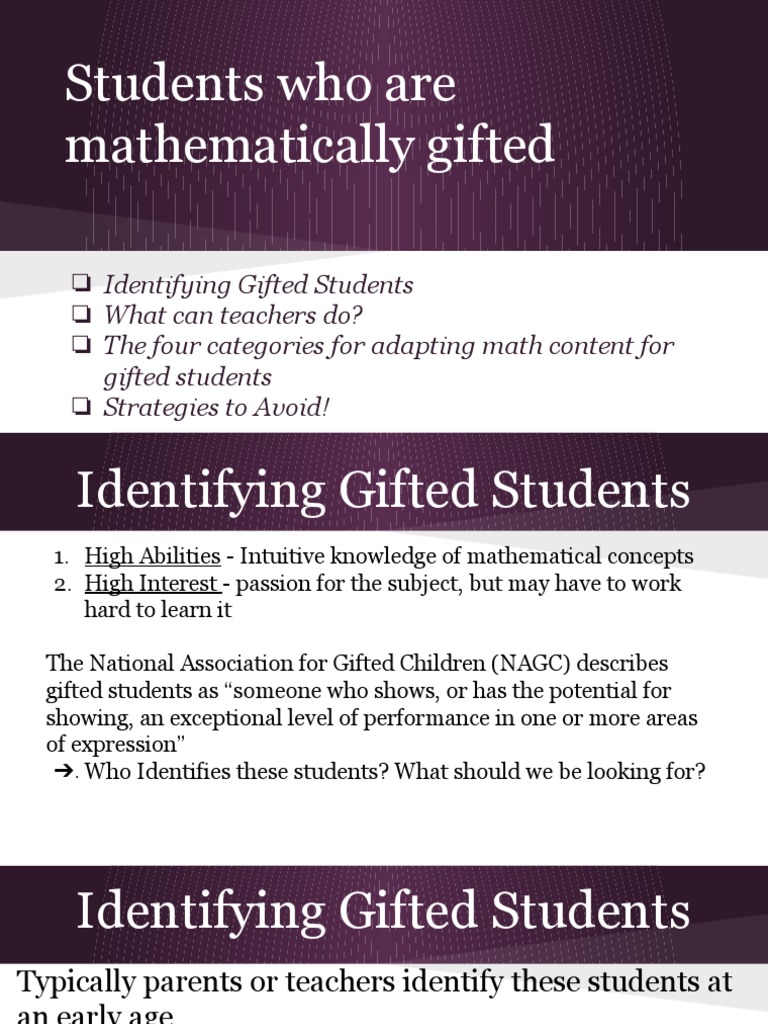 Students Who Are Mathematically Gifted | PDF | Intellectual Giftedness ...