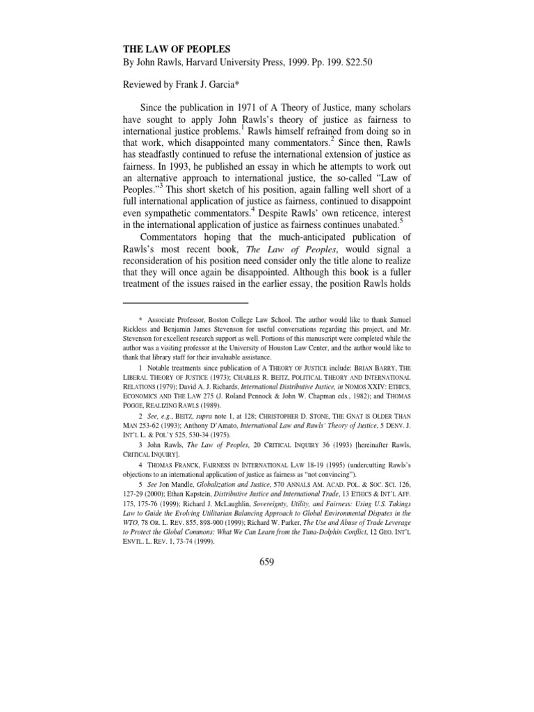 The Law of Peoples: Supra Note 1, at 128 C | PDF | John Rawls ...