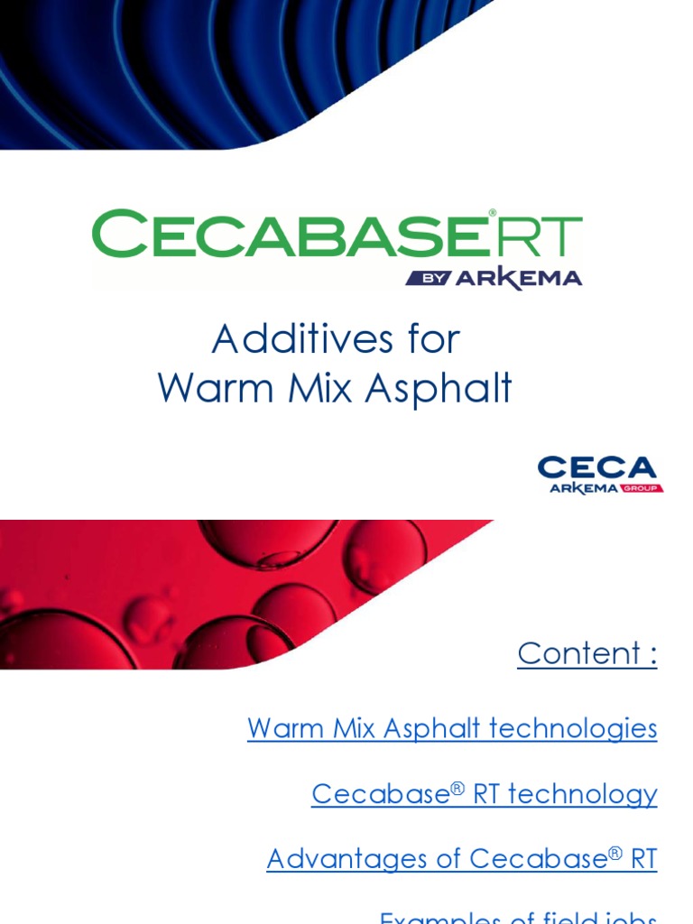 Additives For Warm Mix Asphalt | PDF | Asphalt | Road Surface