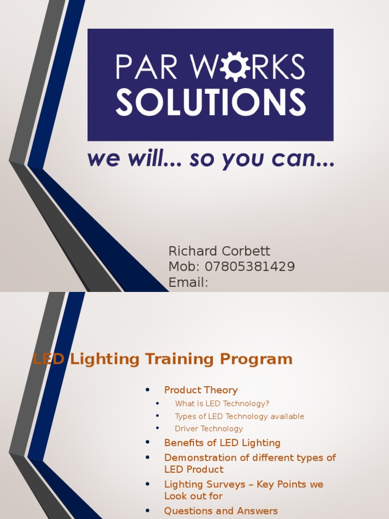 LED Lighting Presentation | PDF | Light Emitting Diode | Lighting