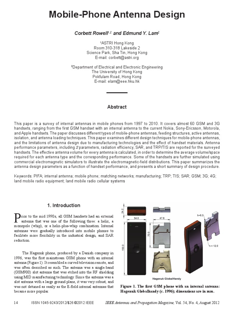 Mobile Antenna Design | PDF | Antenna (Radio) | Printed Circuit Board