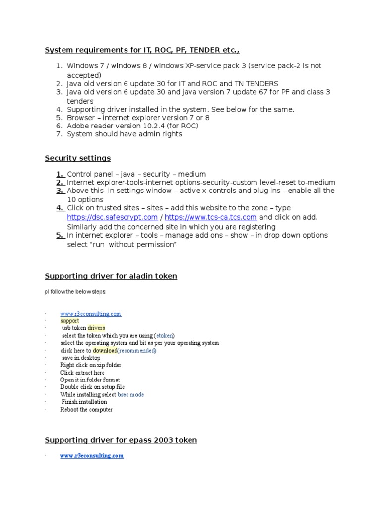 System Requirements For DSC | PDF | Internet Explorer | Microsoft Windows